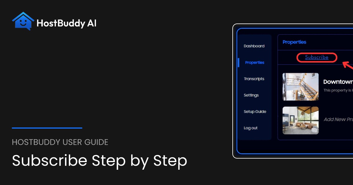 Subscribe Step by Step | HostBuddy User Guide