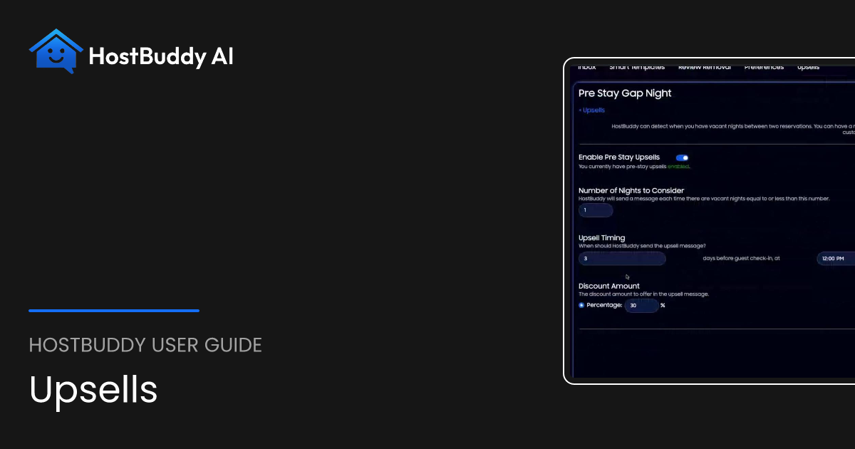 Upsells | HostBuddy User Guide