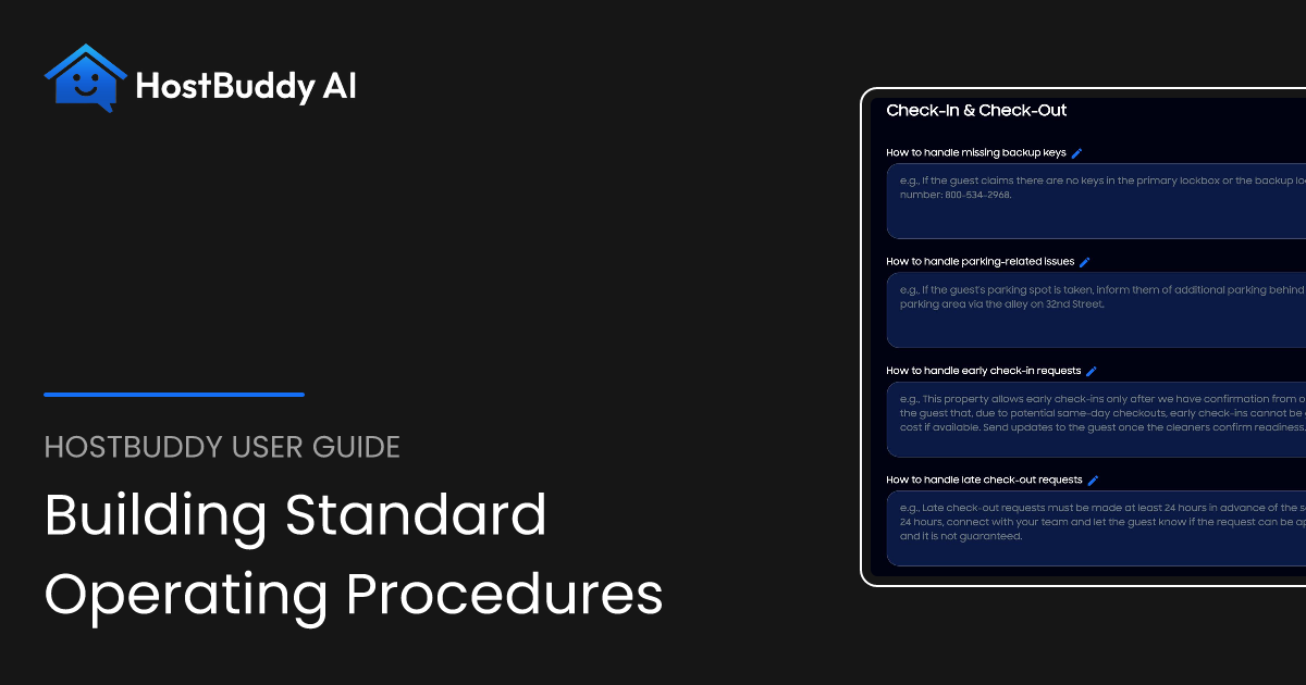Building Standard Operating Procedures | HostBuddy User Guide