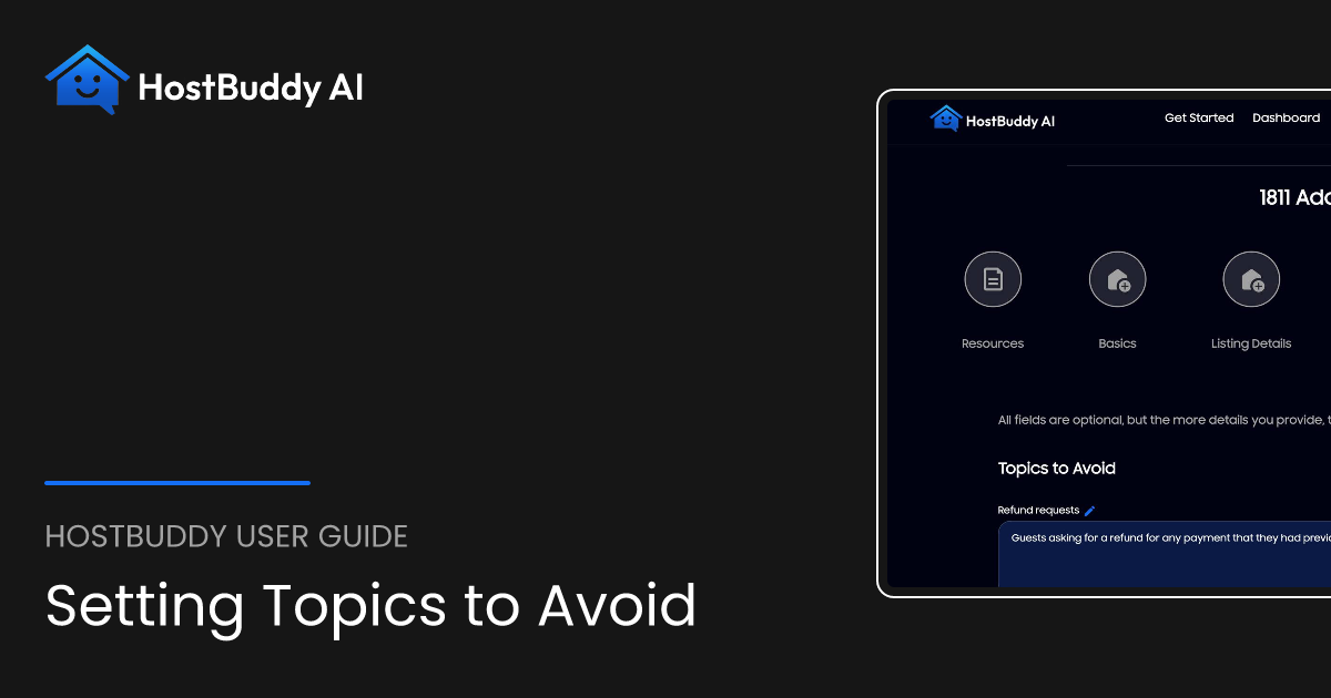 Setting Topics to Avoid | HostBuddy User Guide