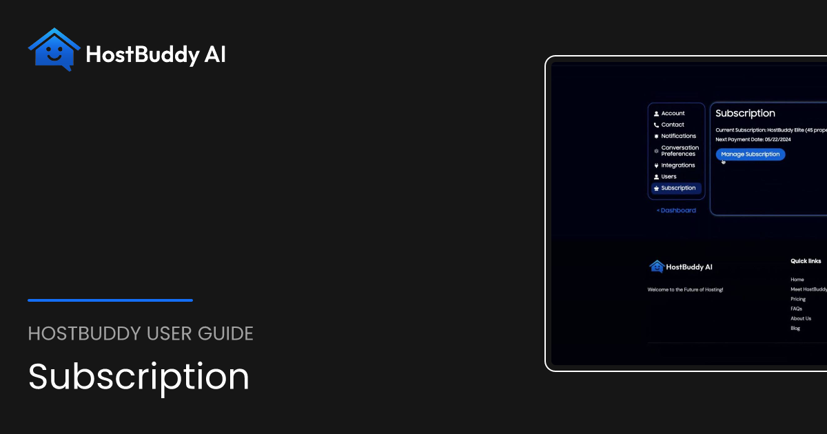Subscription | HostBuddy User Guide