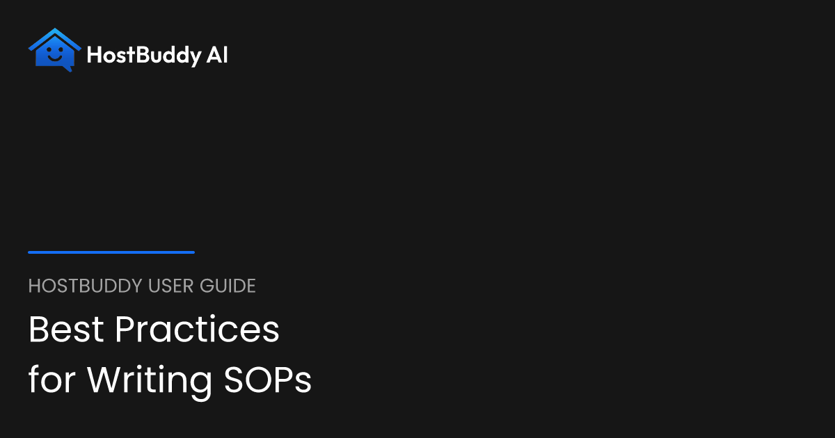 Best Practices for Writing SOPs | HostBuddy User Guide